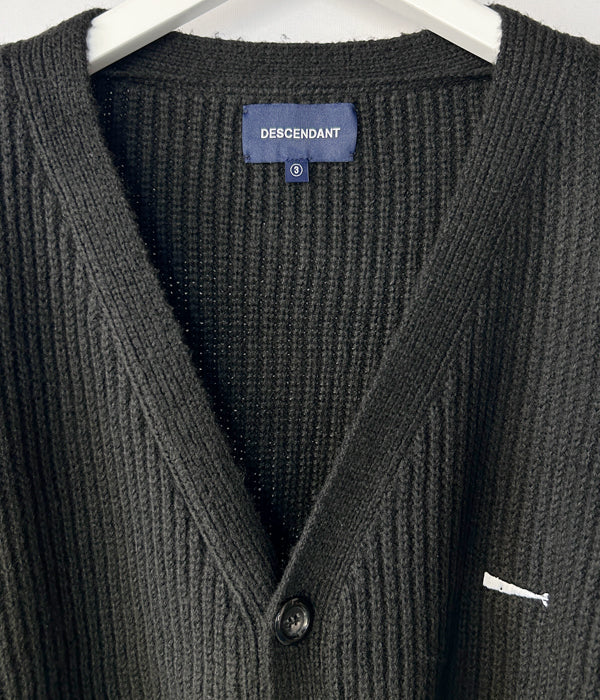 DESCENDANT/NURSE KNIT CARDIGAN (BLACK)