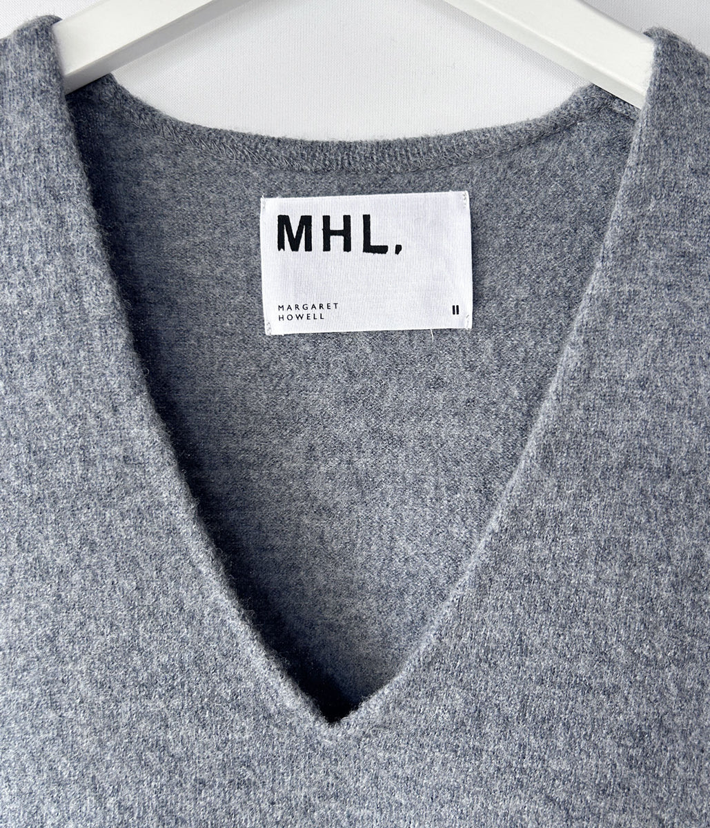 MHL./FELTED DRY WOOL KNITWEAR VEST WOMENS (MID GREY)