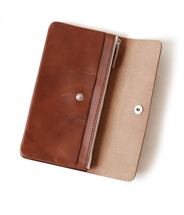 MHL./TOUGH LEATHER LONG WALLET (BROWN)