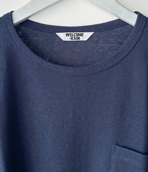 WELCOME-RAIN/SHORT SLEEVE TSH WITH POCKET (NAVY)