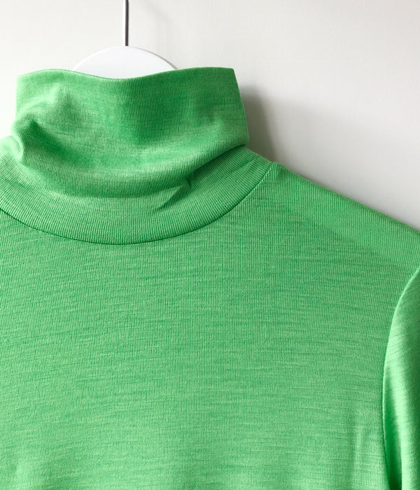 PHEENY/WOOL CIRCULAR RIB HIGH NECK(GREEN)